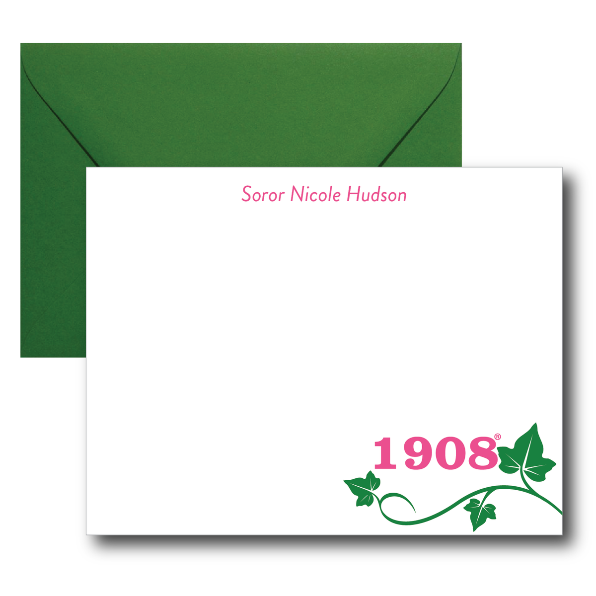Personalized AKA 1908 Note Card – The Greek Penn