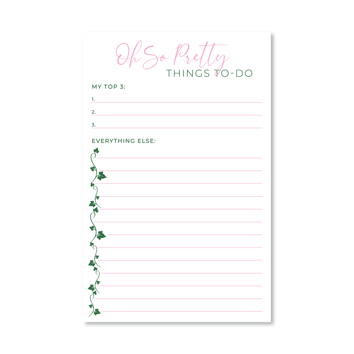 AKA Pretty Things To-Do Notepad – The Greek Penn